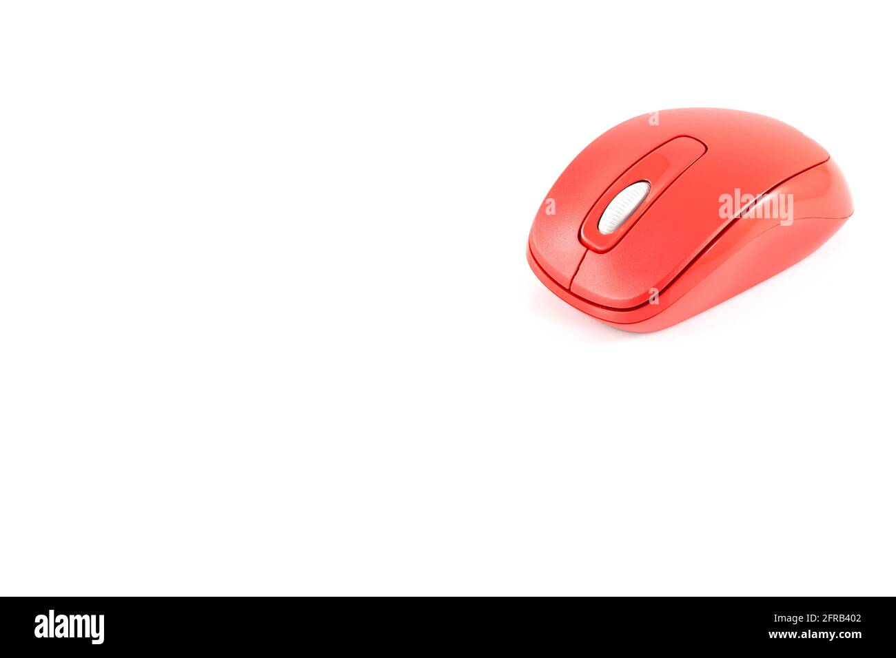 red wireless mouse on white background Stock Photo - Alamy