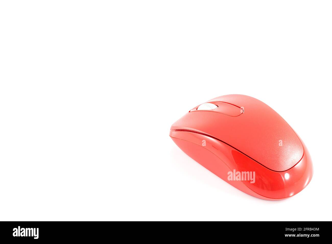 red wireless mouse on white background Stock Photo - Alamy