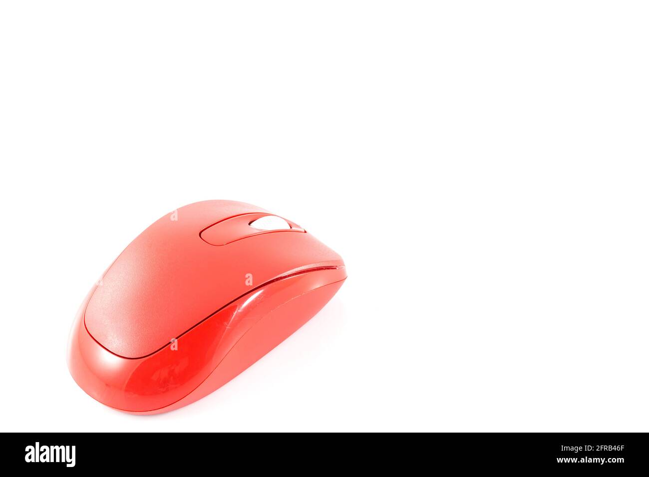 red wireless mouse on white background Stock Photo - Alamy