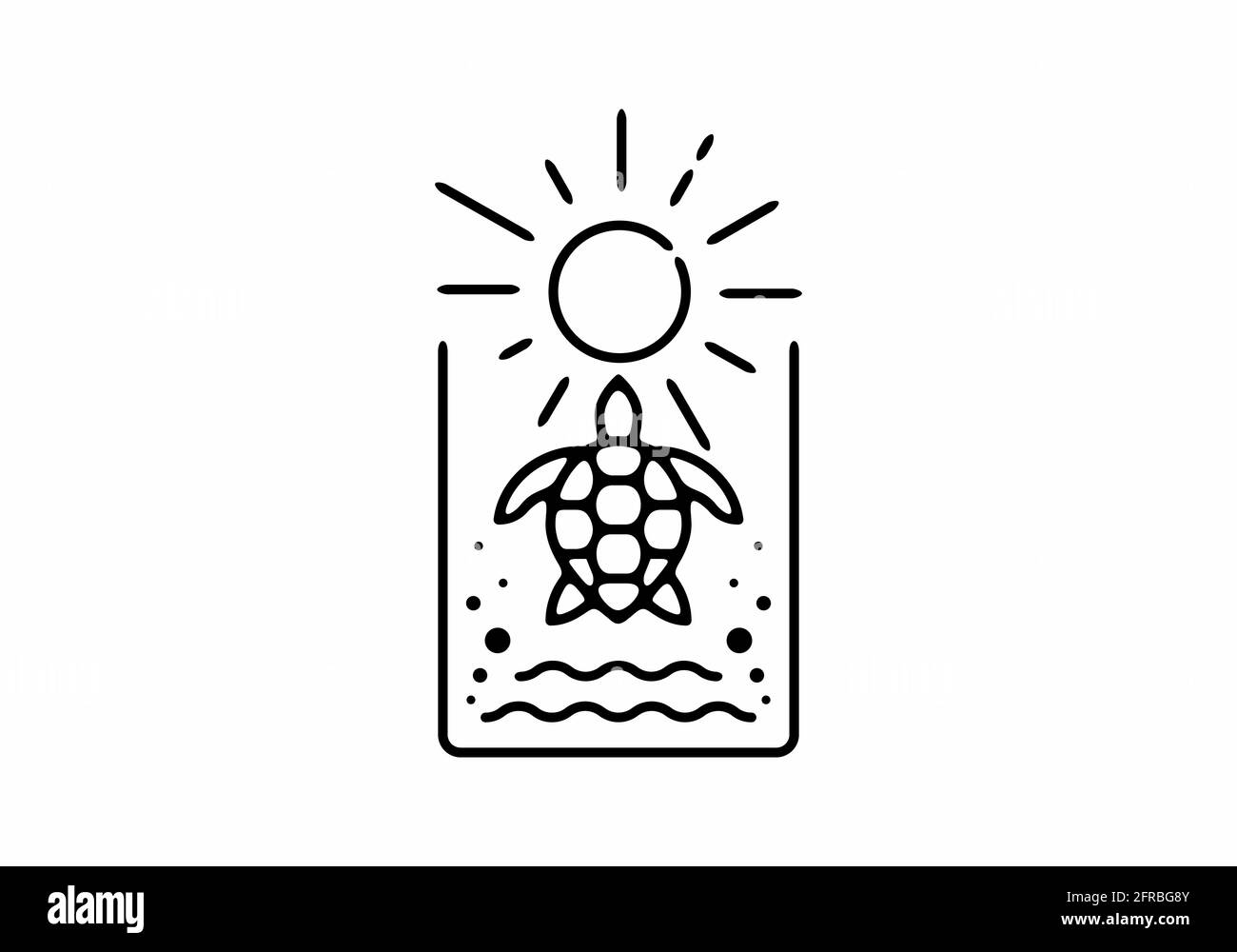 Simple line drawing turtle Stock Vector Images - Alamy