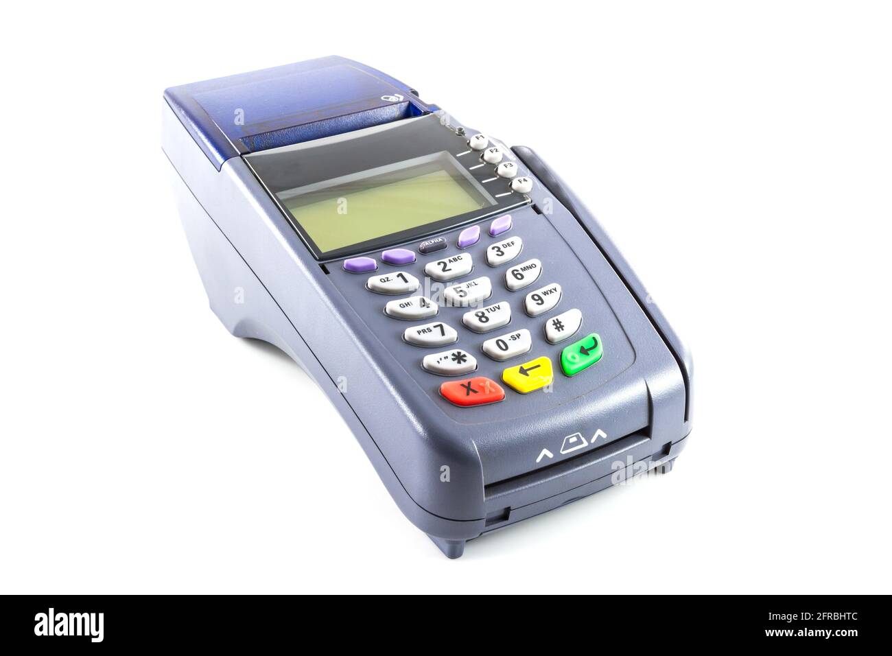 credit card reader machine on white background Stock Photo - Alamy
