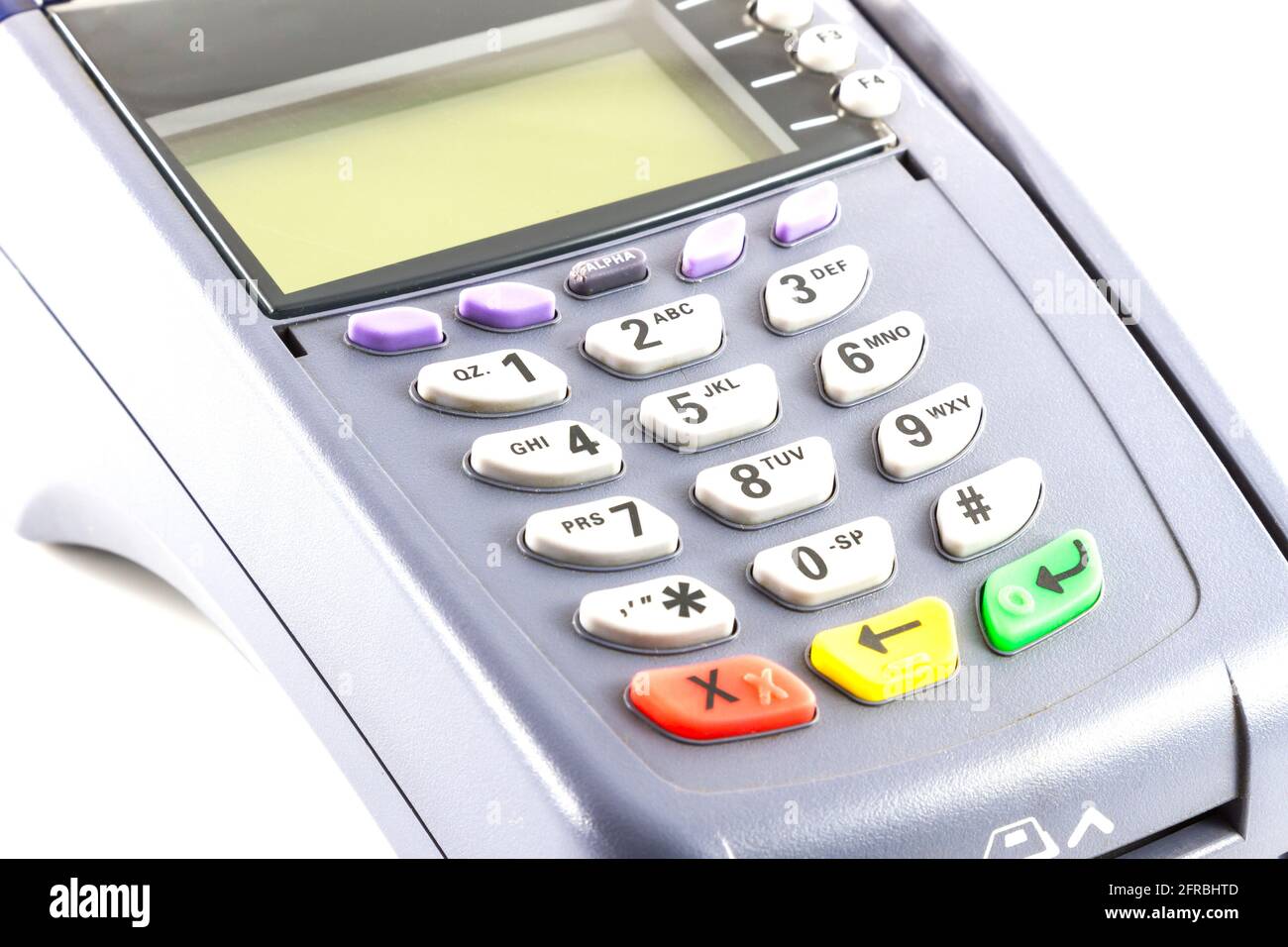 credit card reader machine on white background Stock Photo - Alamy