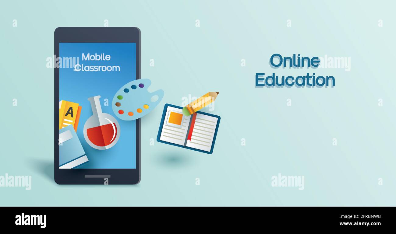 Online education learning on mobile phone. Learning at home with social ...