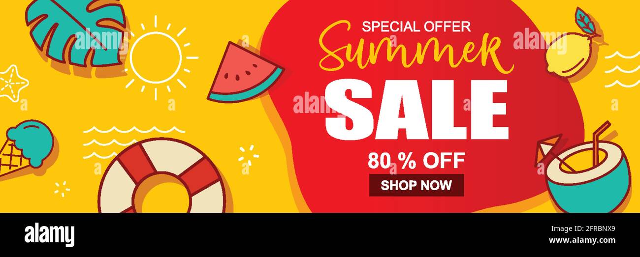 Summer sale banner cover template background. Summer discount special ...