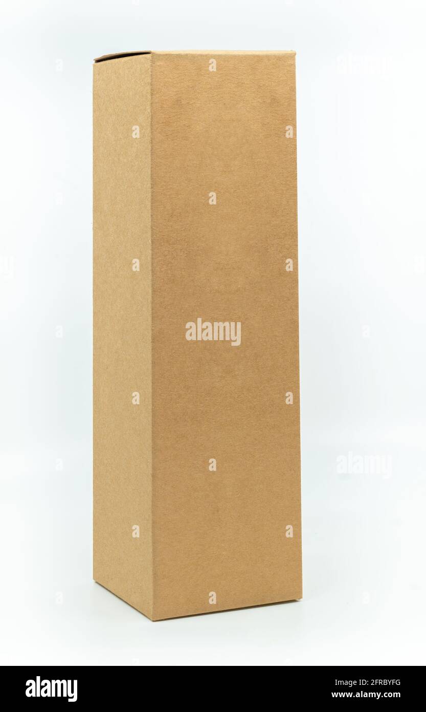 Beautiful paper box for bottle packaging, tall shape natural brown box ...