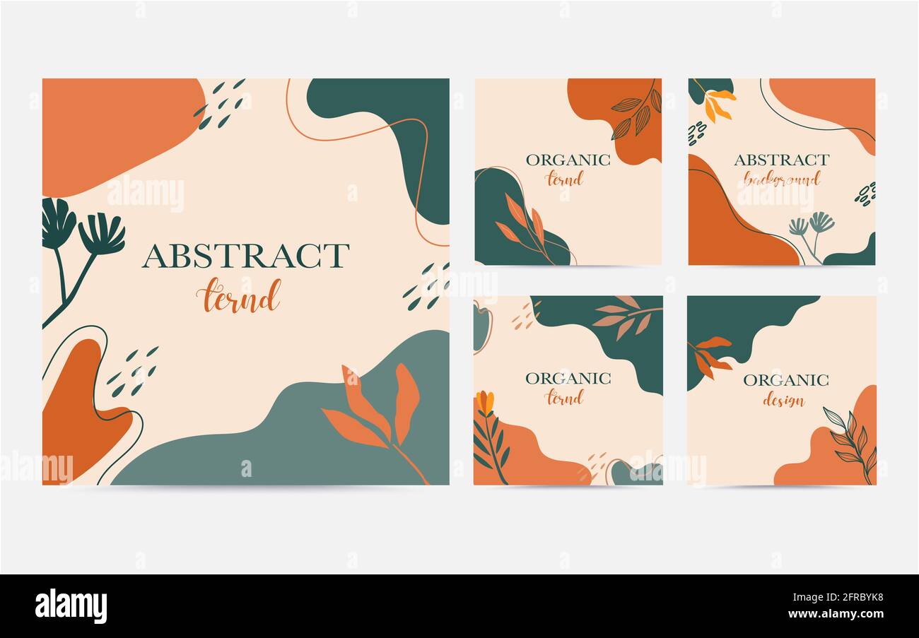 Organic design cover and background collection. Minimal shape design ...