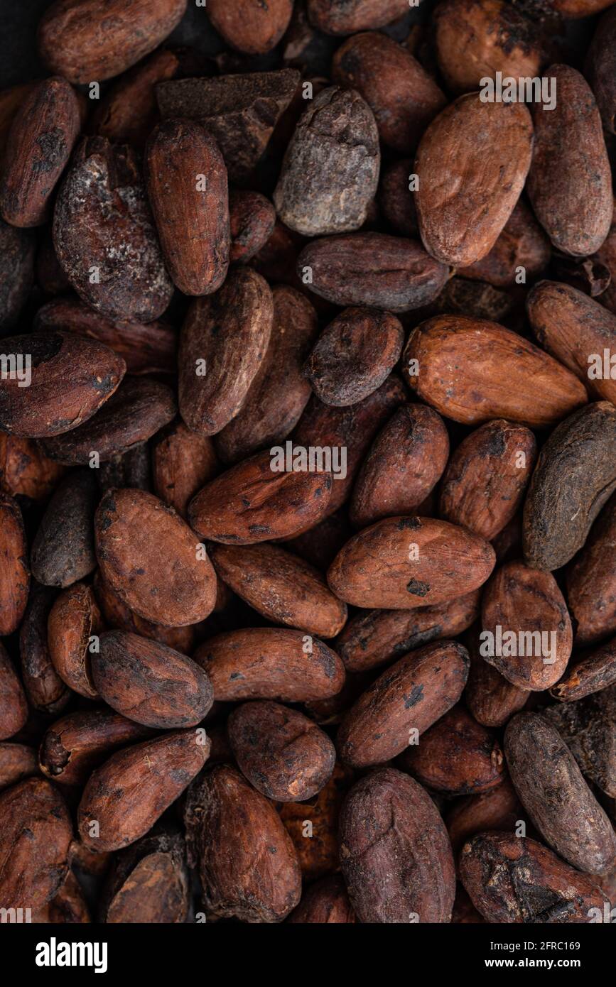 Food texture of cocoa beans Stock Photo - Alamy