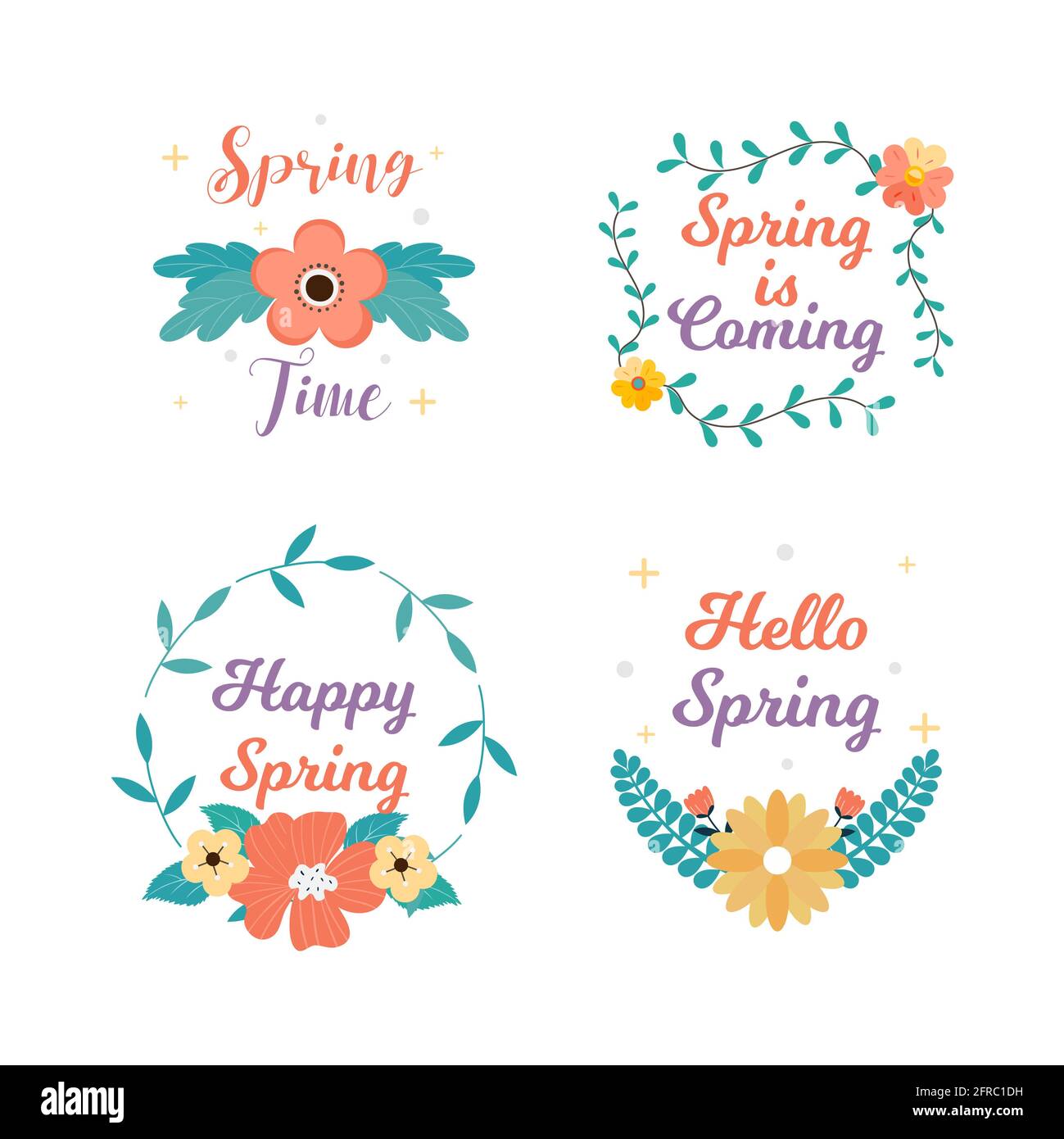 Spring time badge and label collection. Hello spring. Spring is coming ...