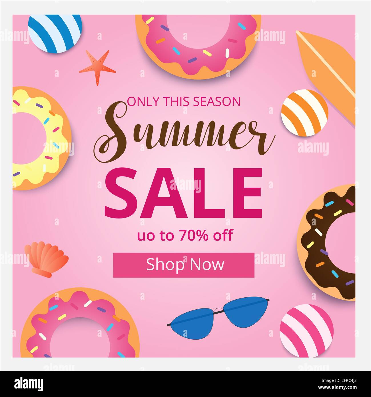 Summer sale banner template and background. Hot season discount poster ...