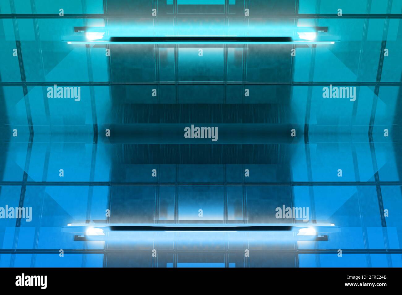 An abstract mirrored cool tone grid pattern background image Stock ...