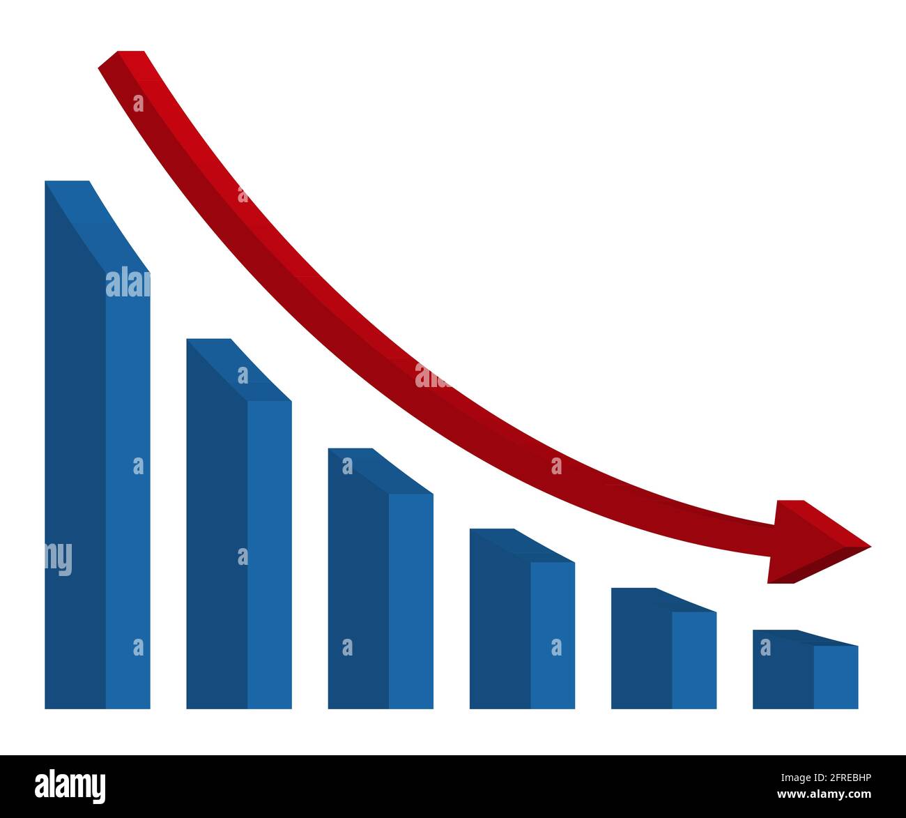 Graph with decrease report. Diagram with recession and bankruptcy progress. Business and finance ...