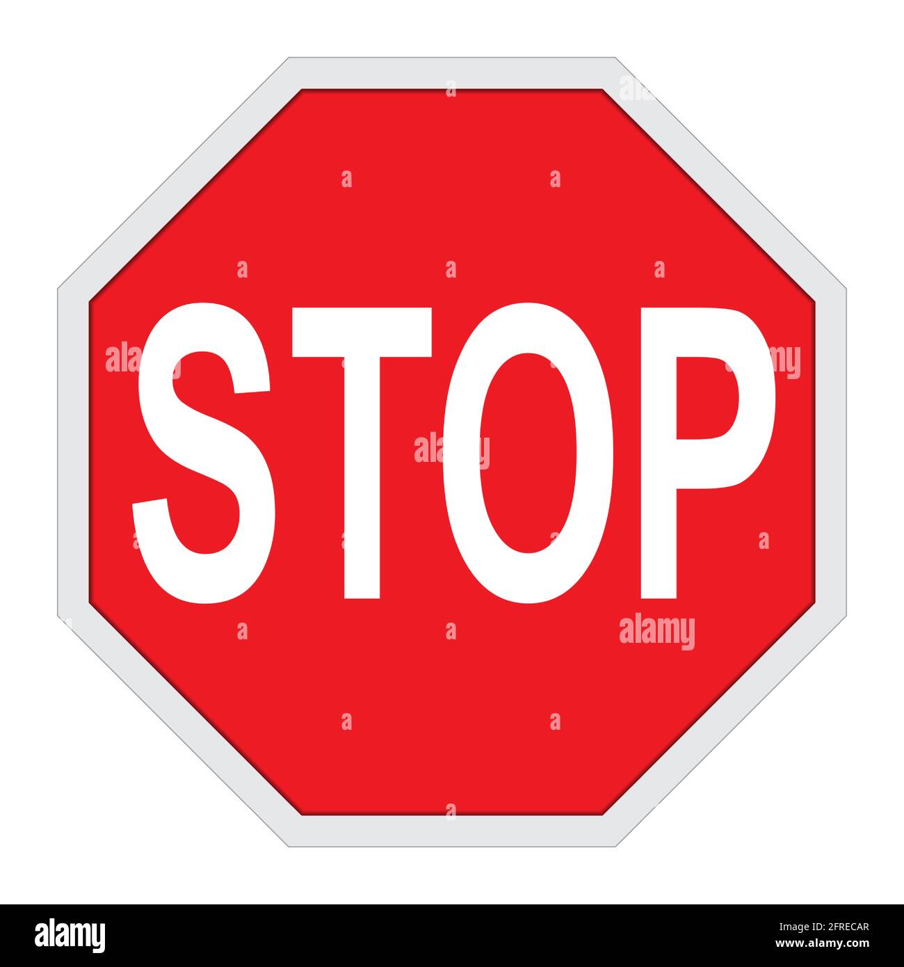 Red stop sign isolated on white. Vector illustration Stock Vector Image ...