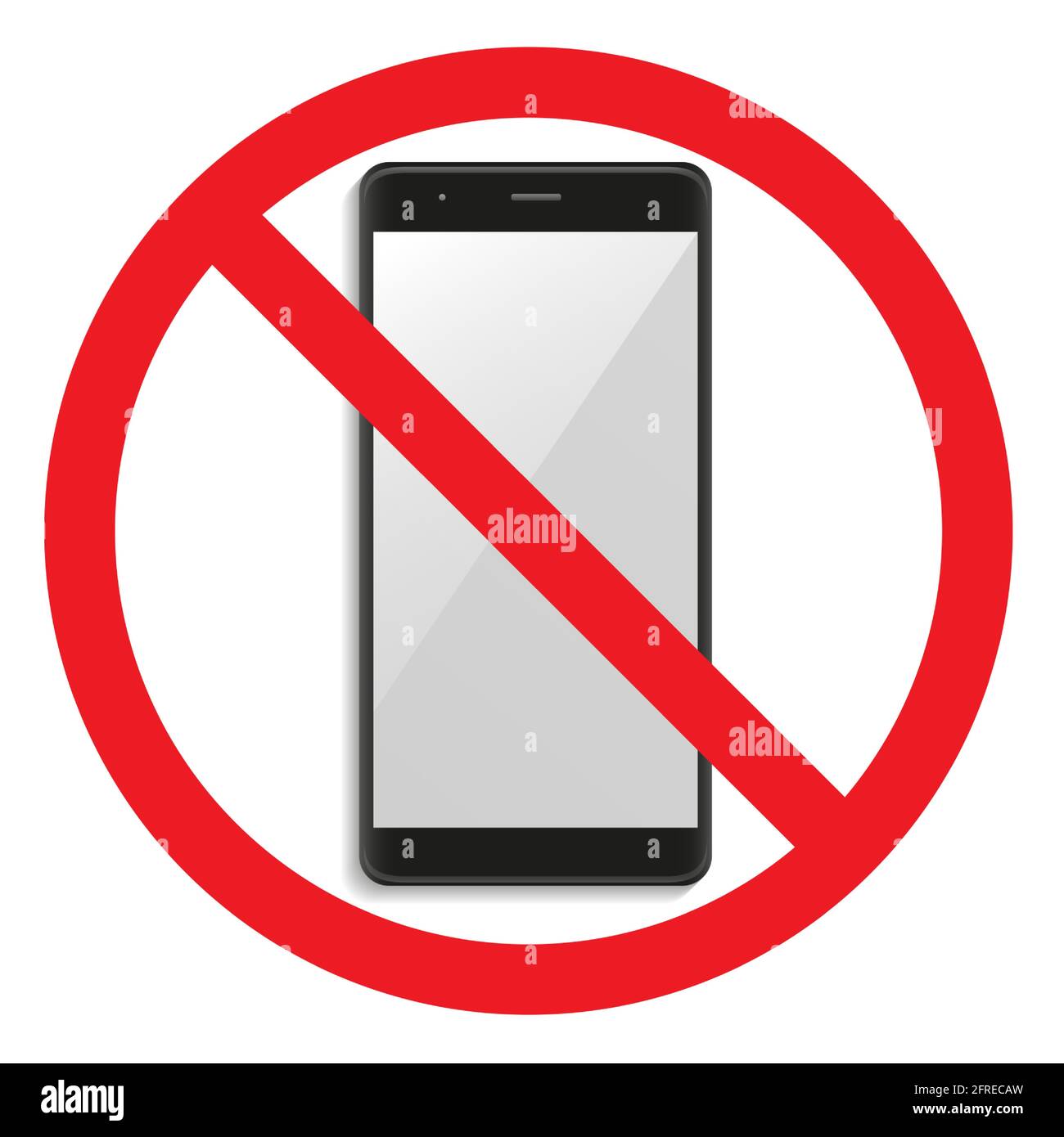 Telephone warning stop sign icon. Push button phone turn off. Vector ...