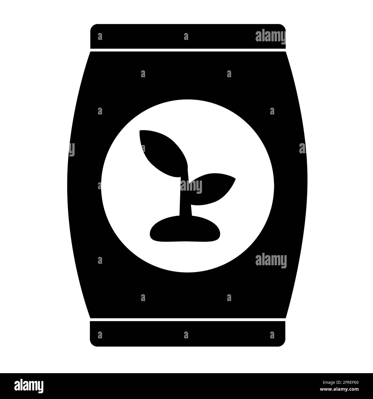 fertilizer icon on white background. plants soil in bag sign ...