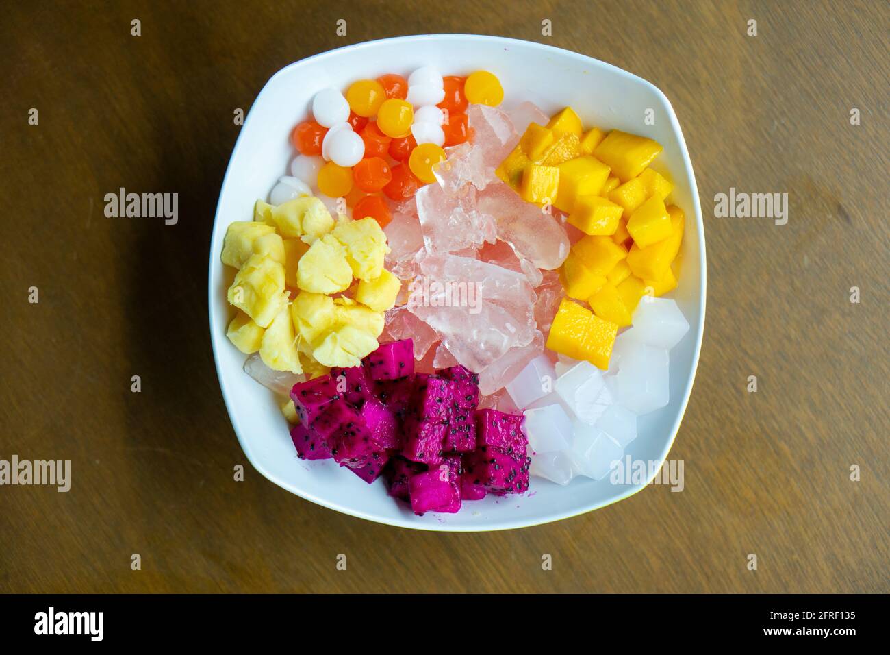 Variations of fresh fruit ice with the basic ingredients of young ...