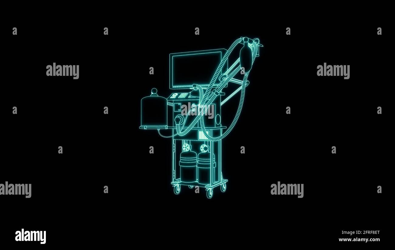 ICU medical ventilator 3d renders isolated, medicine 3d illustration ...