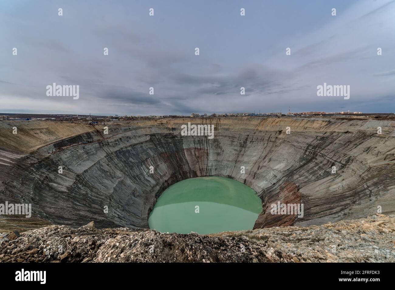 A non-operational diamond mine. Kimberlite pipe, Mirny Yakutia Stock ...