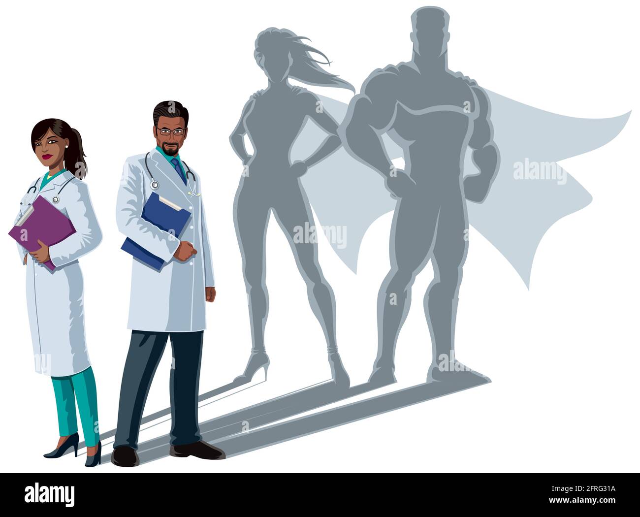 Indian Doctor Superheroes Shadow Stock Vector Image & Art - Alamy