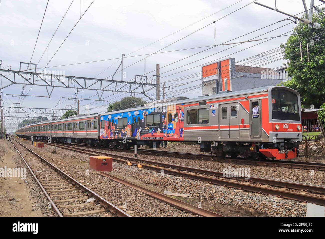 Indonesian Commuterline arriving in Lempuyangan Yogyakarta station ...
