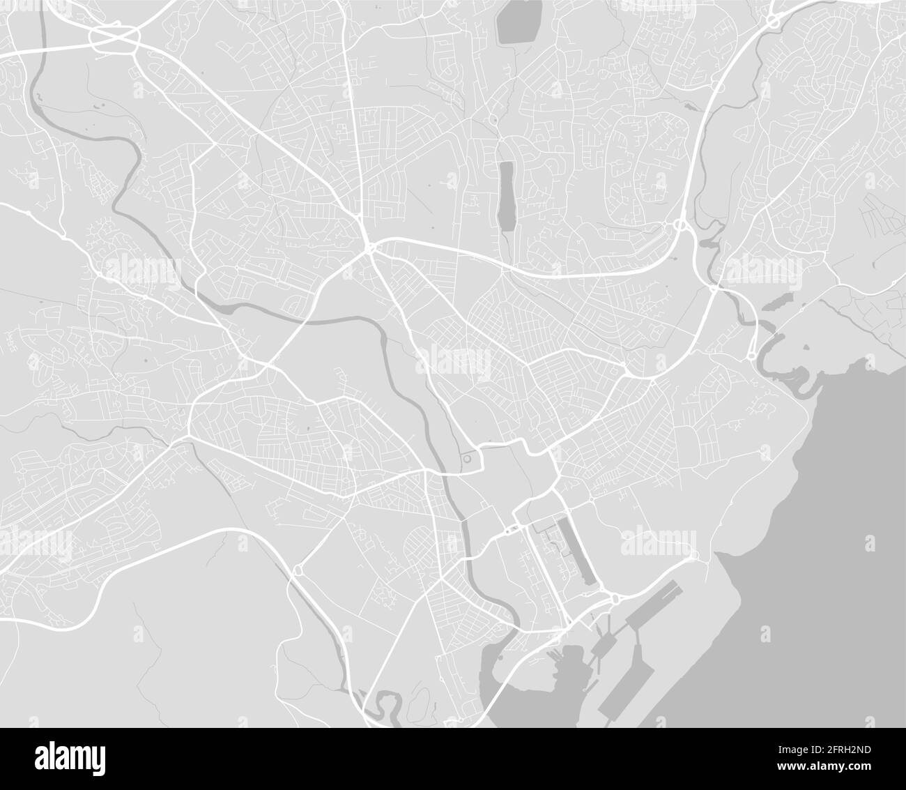 Vector map of Cardiff, Wales, Cymru. Street map poster illustration ...