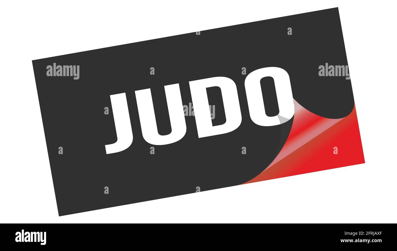 JUDO text written on black red sticker stamp Stock Photo - Alamy