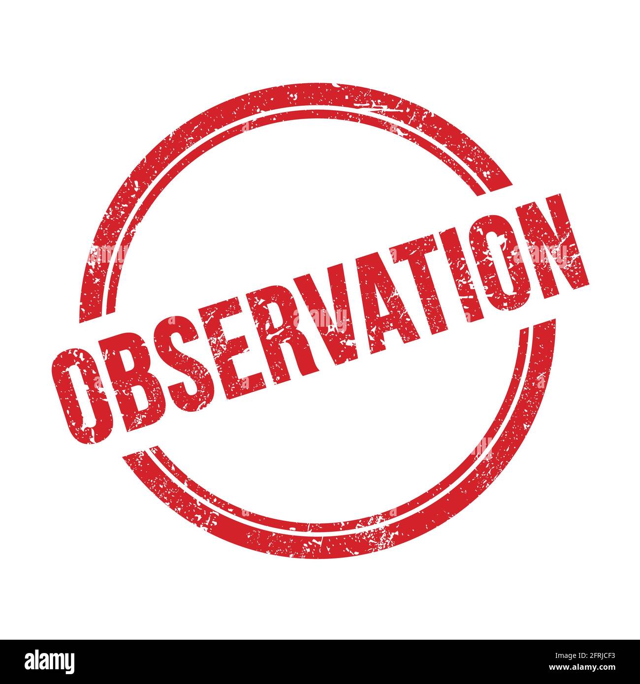 OBSERVATION text written on red grungy vintage round stamp Stock Photo ...