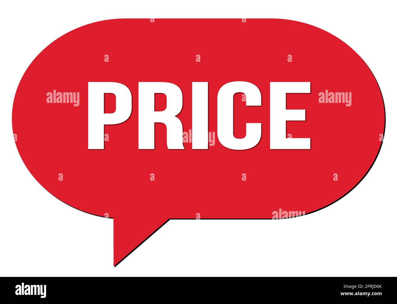 PRICE text written in a red speech bubble stamp Stock Photo - Alamy