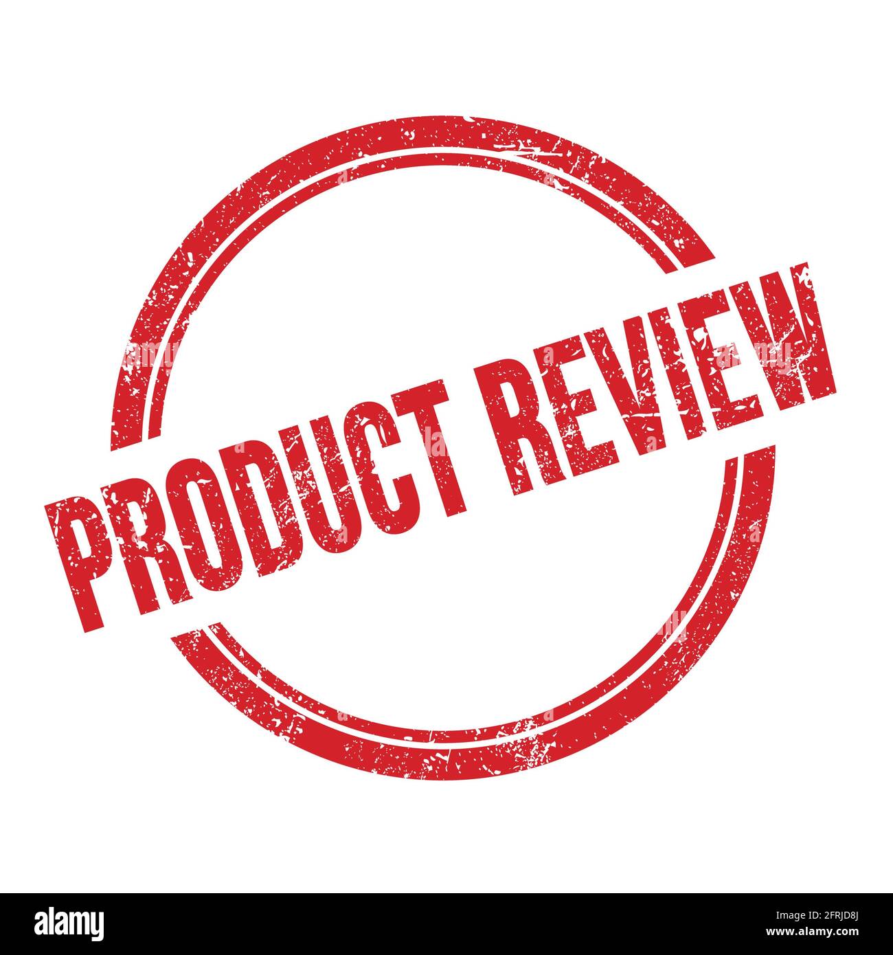 PRODUCT REVIEW text written on red grungy vintage round stamp Stock ...