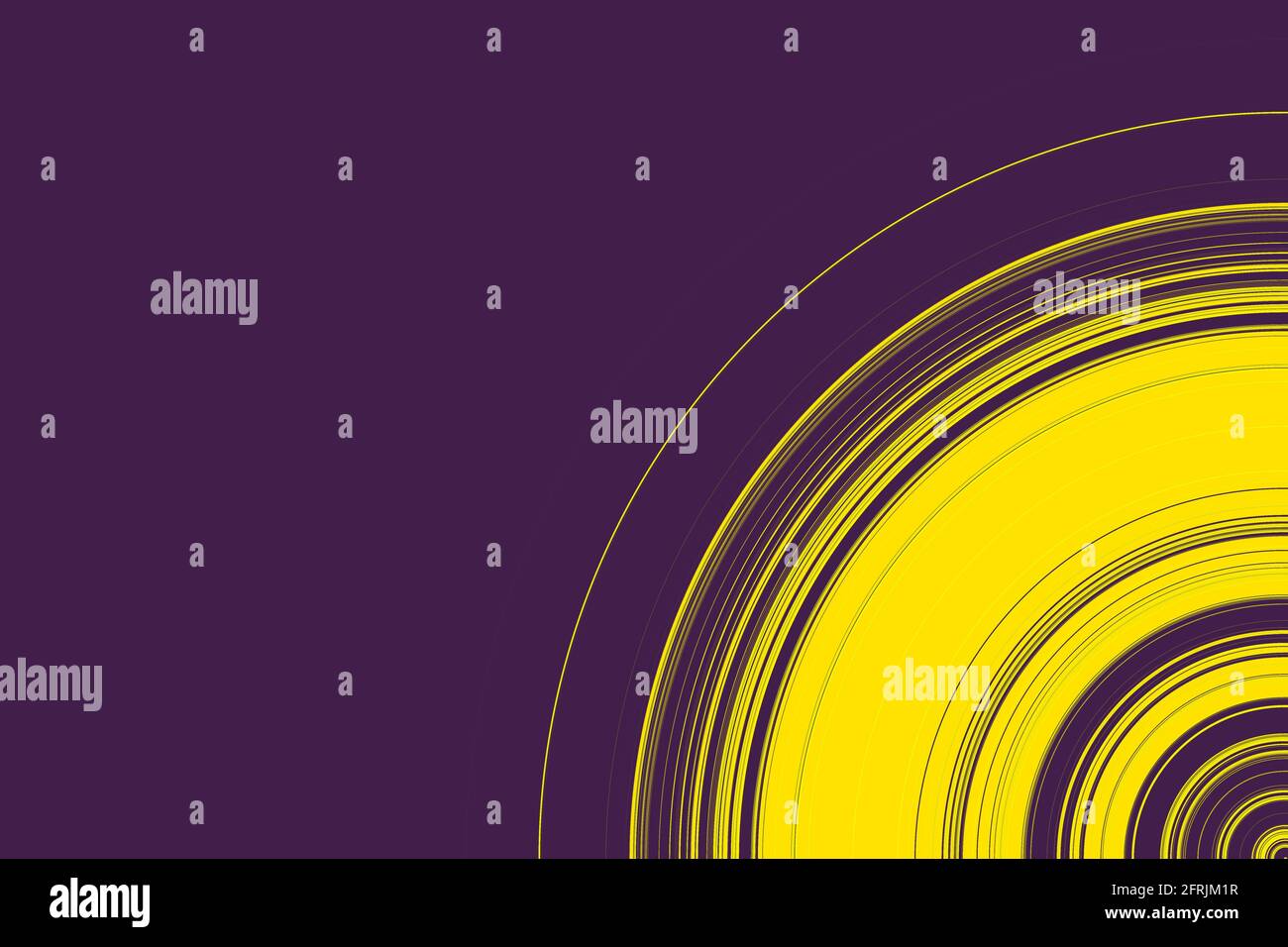 Illustration of yellow dynamic circle shapes on purple background Stock ...