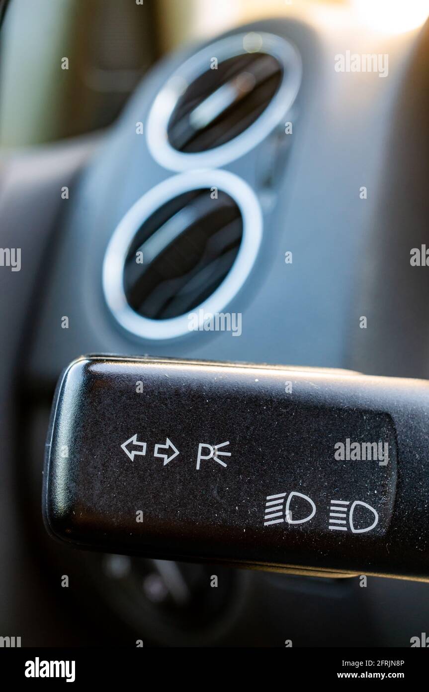 Closeup of the modern car headlight switch control Stock Photo - Alamy