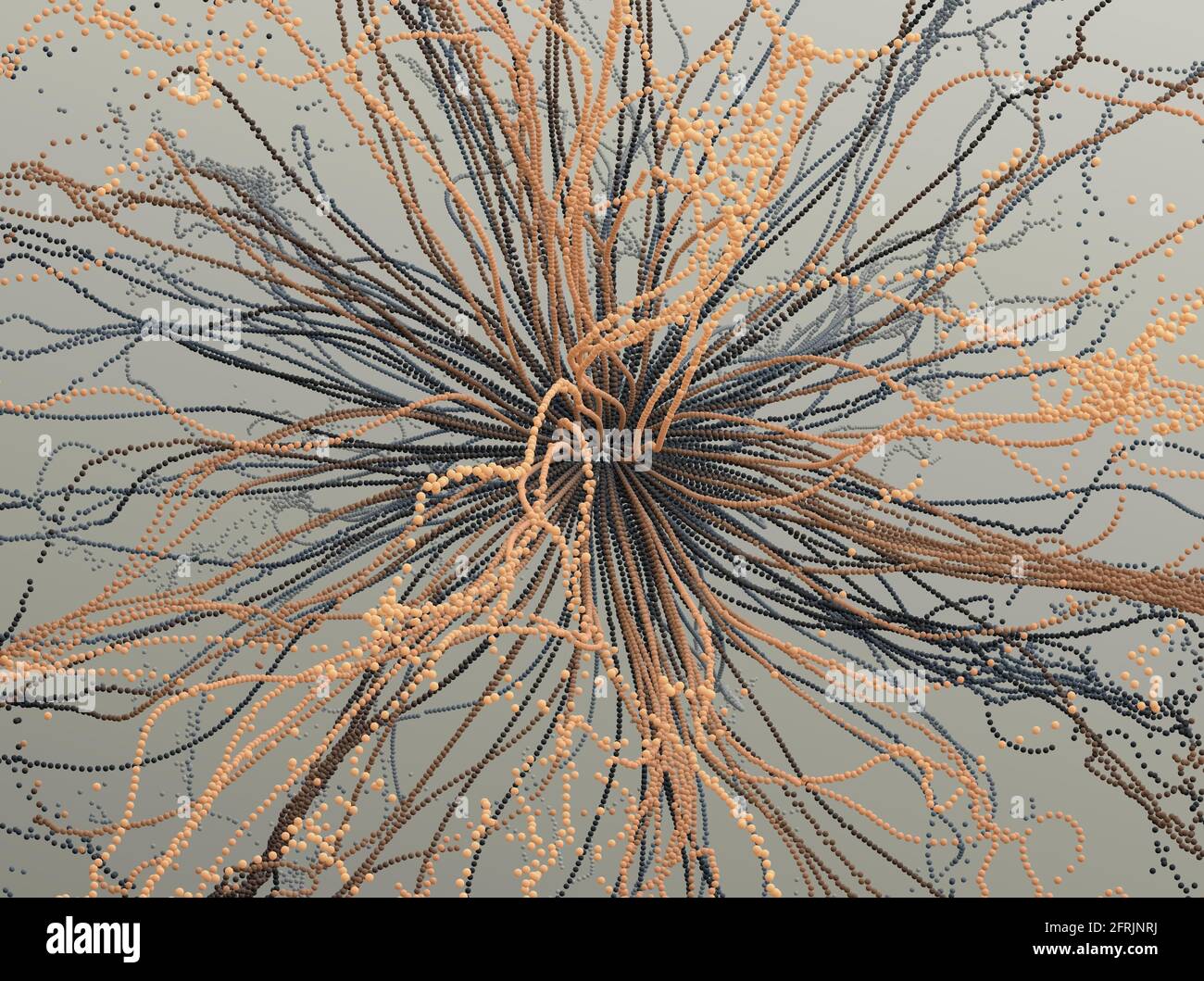 Point explode. Array with dynamic emitted particles. 3d technology ...