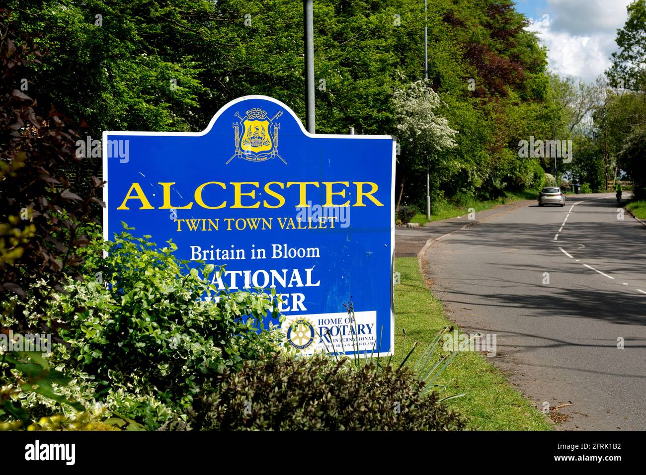 Alcester town sign, Warwickshire, England, UK Stock Photo - Alamy