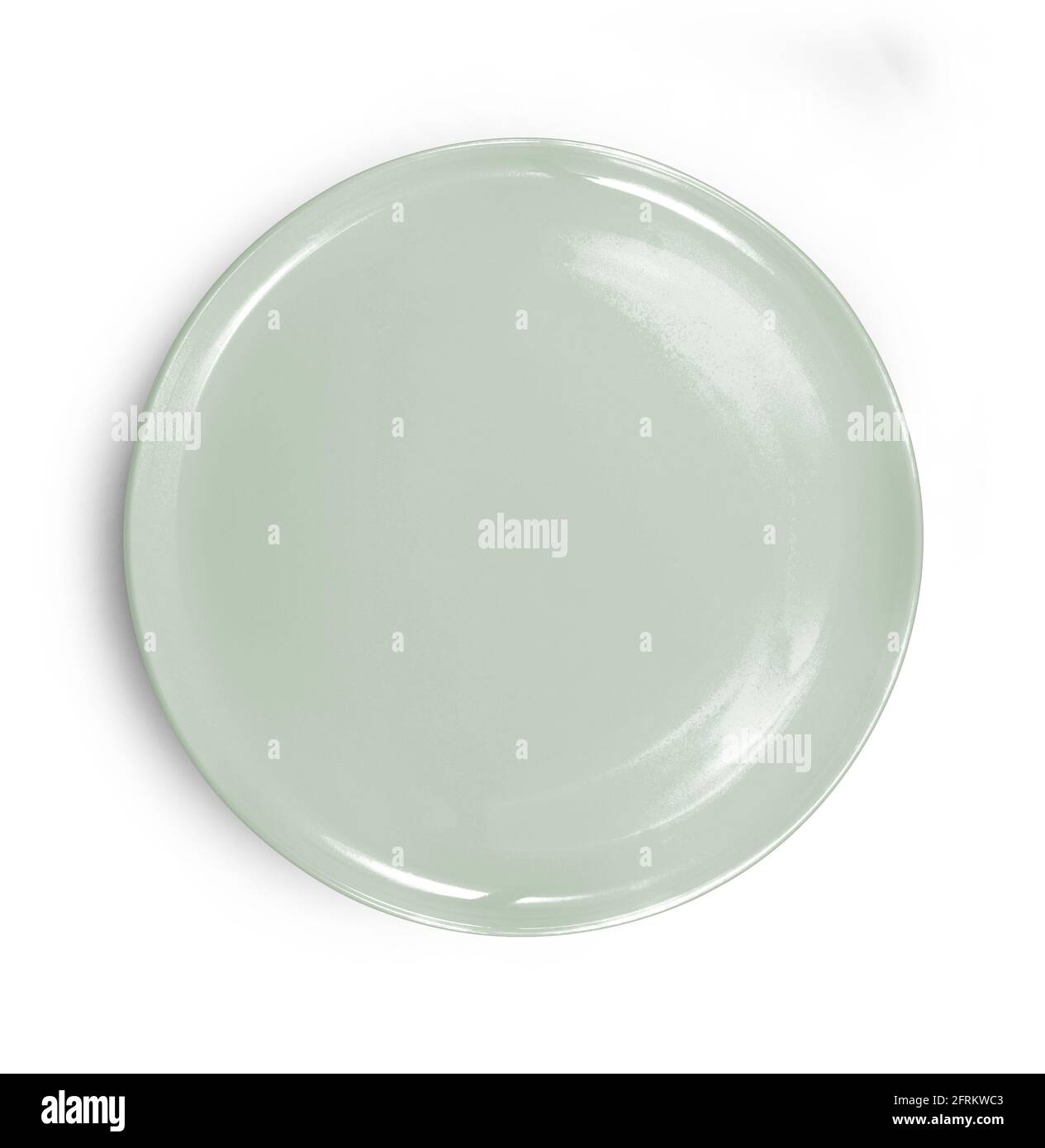 green circle plate on white background Stock Photo - Alamy