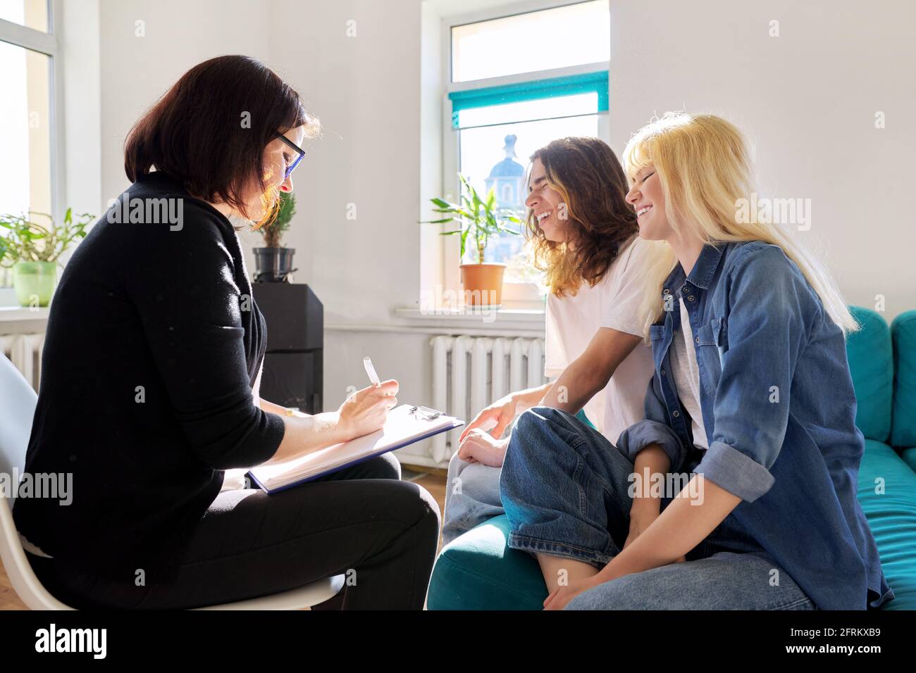 Professional female social worker, teacher, counselor, psychologist ...