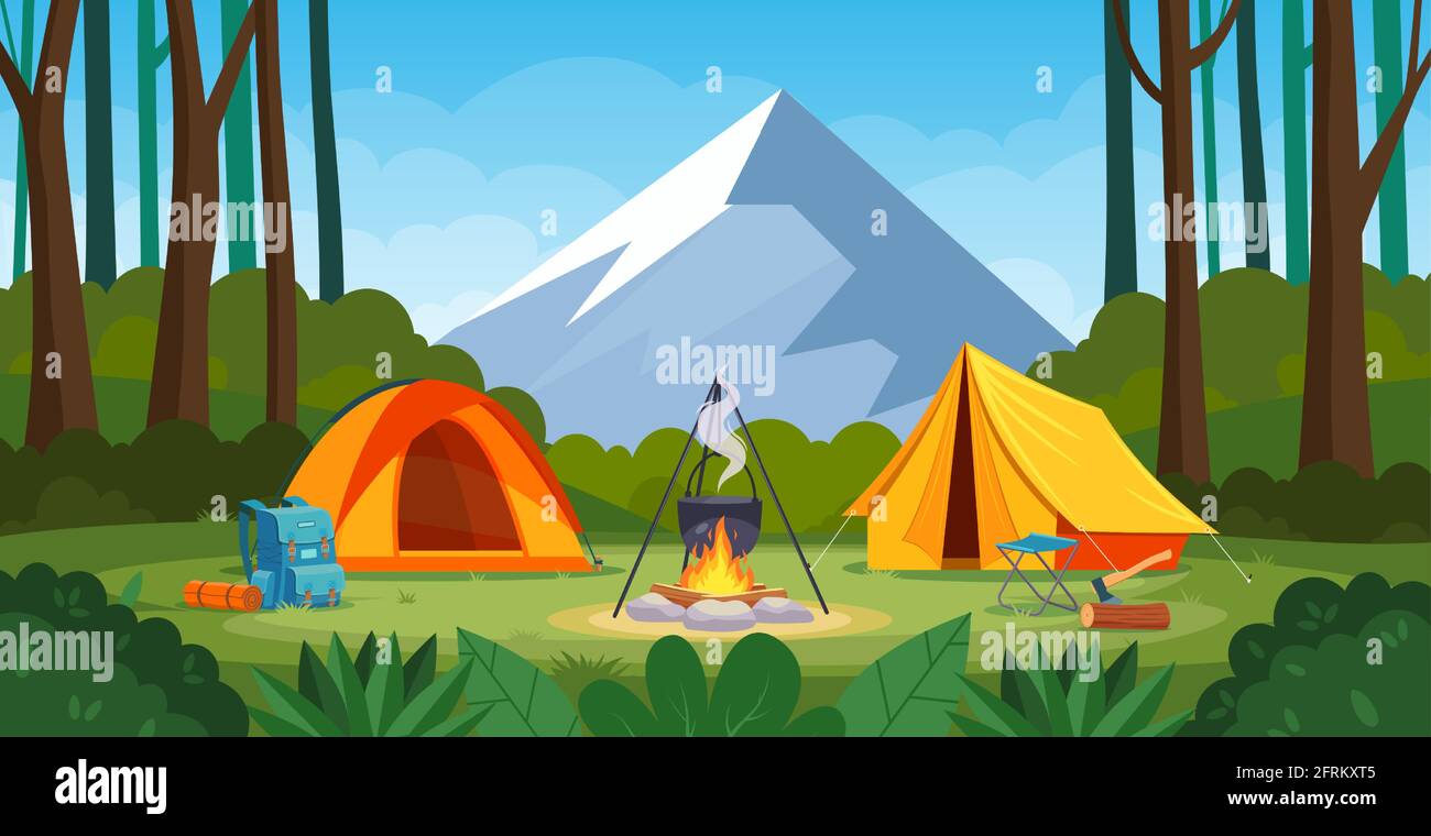 Camping Forest Wallpaper