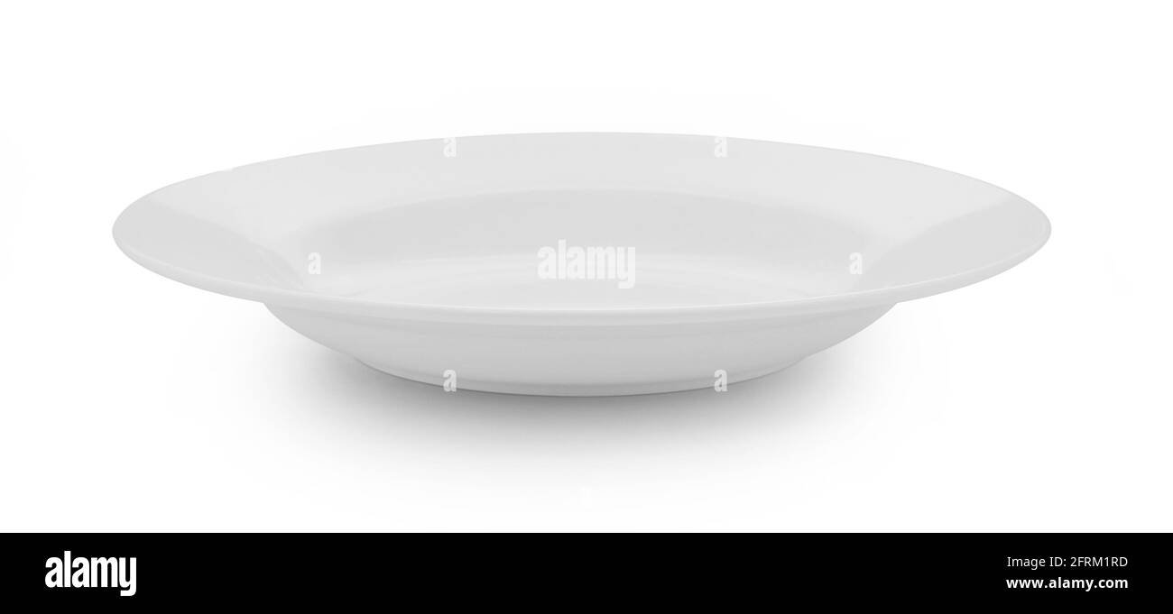 empty plate isolated on white background Stock Photo - Alamy