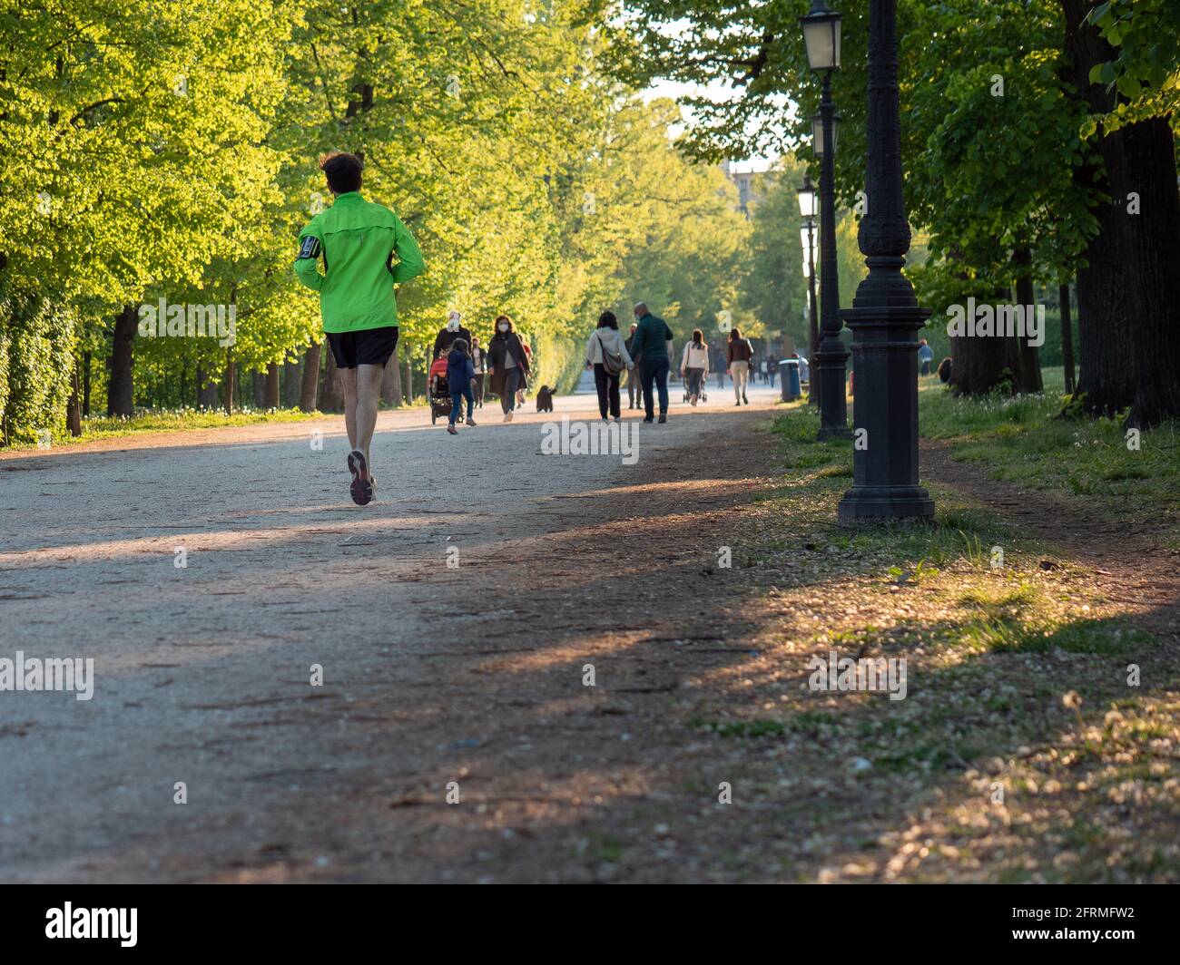 Boy doing Workout Running in a Public Park Stock Photo - Alamy