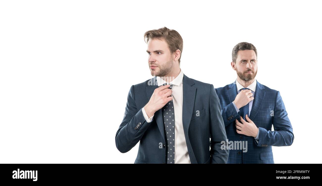 Two men tie hi-res stock photography and images - Alamy