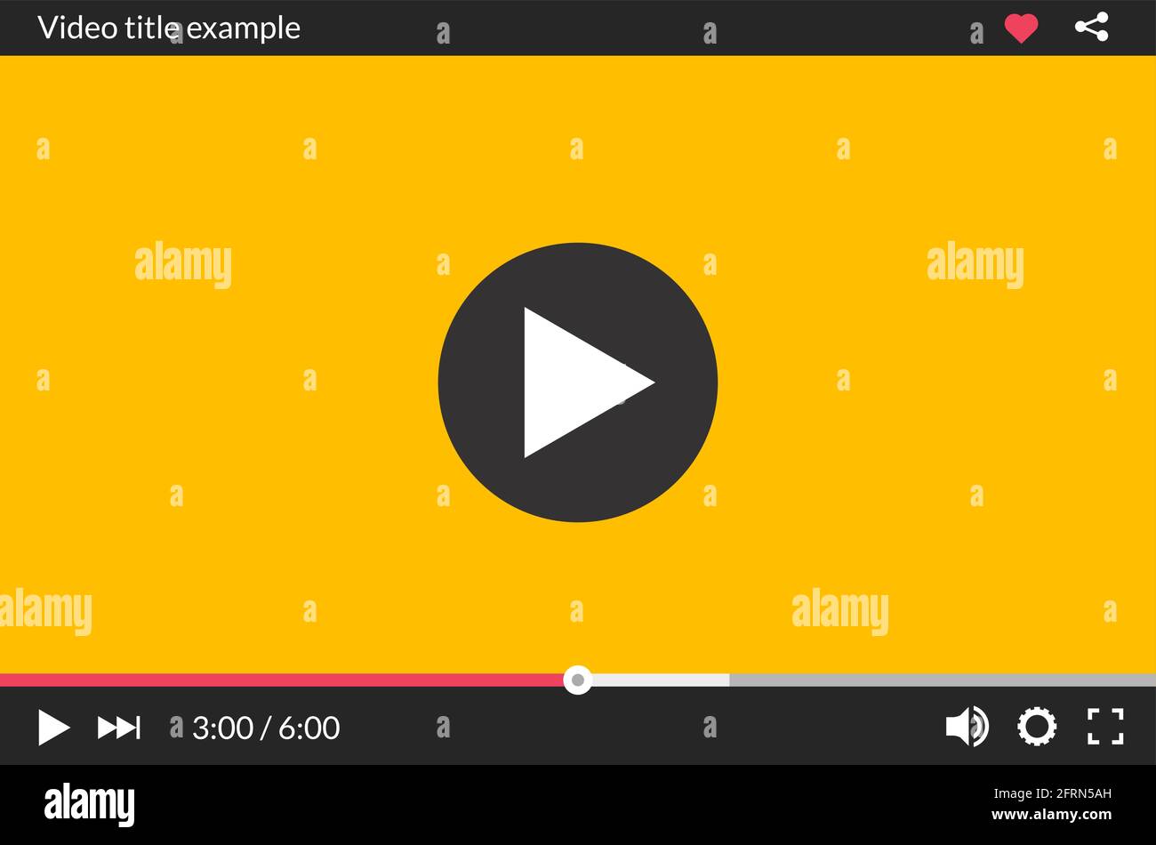 Video player interface web screen template. Media player window bar ... Video player interface web screen template. Media player window bar ...