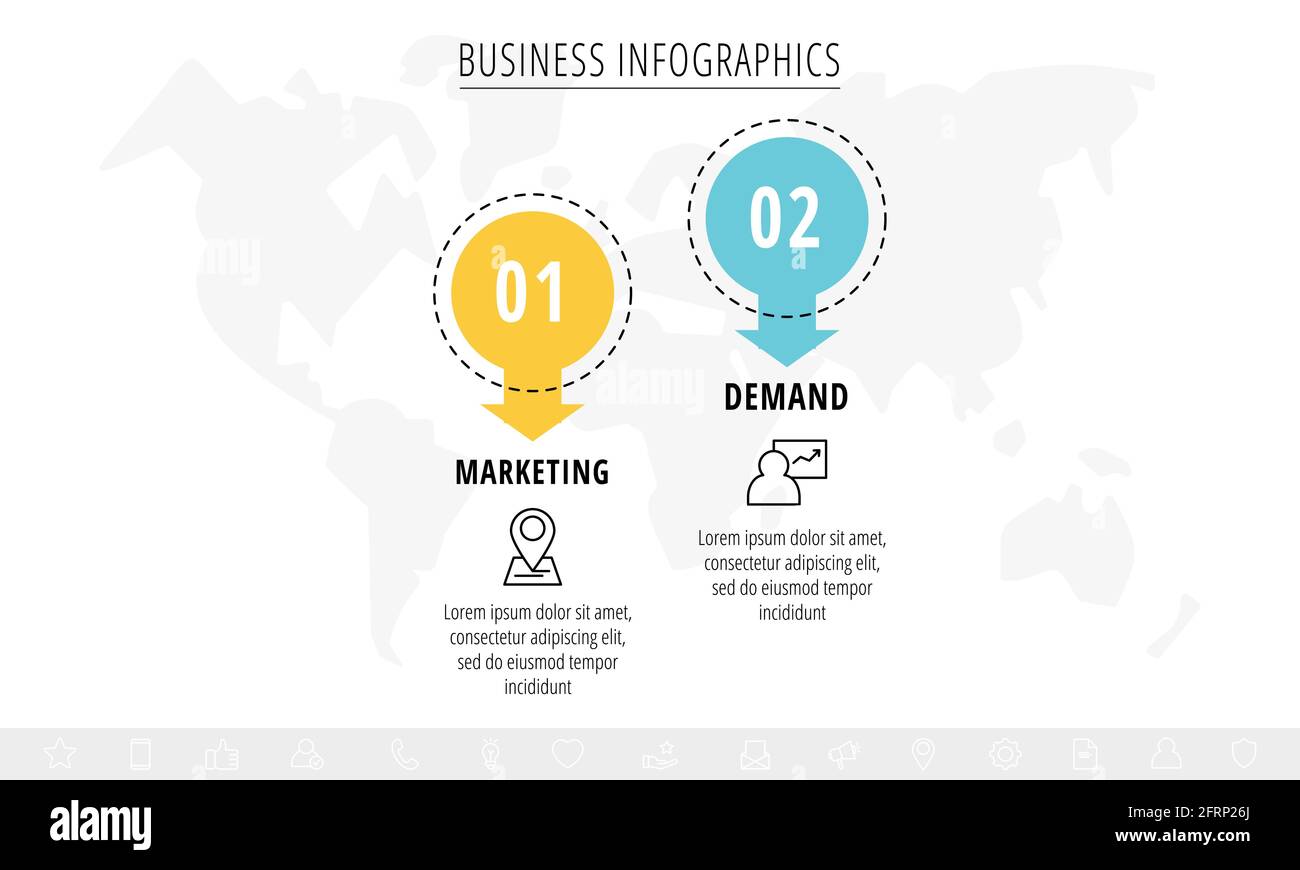 Vector infographics or timeline two circles cards connected by arrows ...