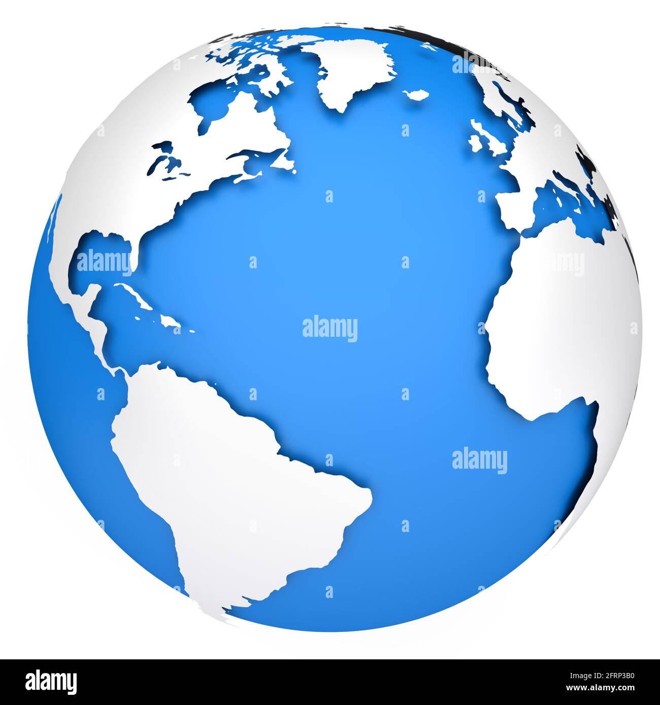 Earth planet globe. Side of the Atlantic Ocean. 3d rendered image Stock ...