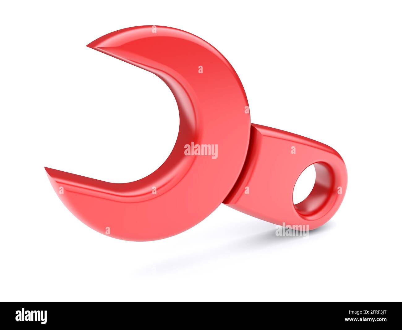Red wrench tool on a white background. 3d rendered image Stock Photo ...