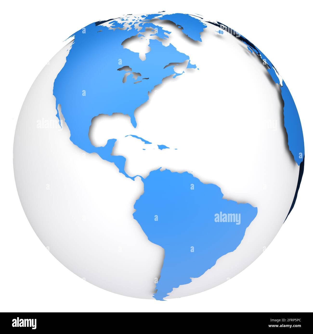 North And South America Globe Map Map Of World. Political Map Divided