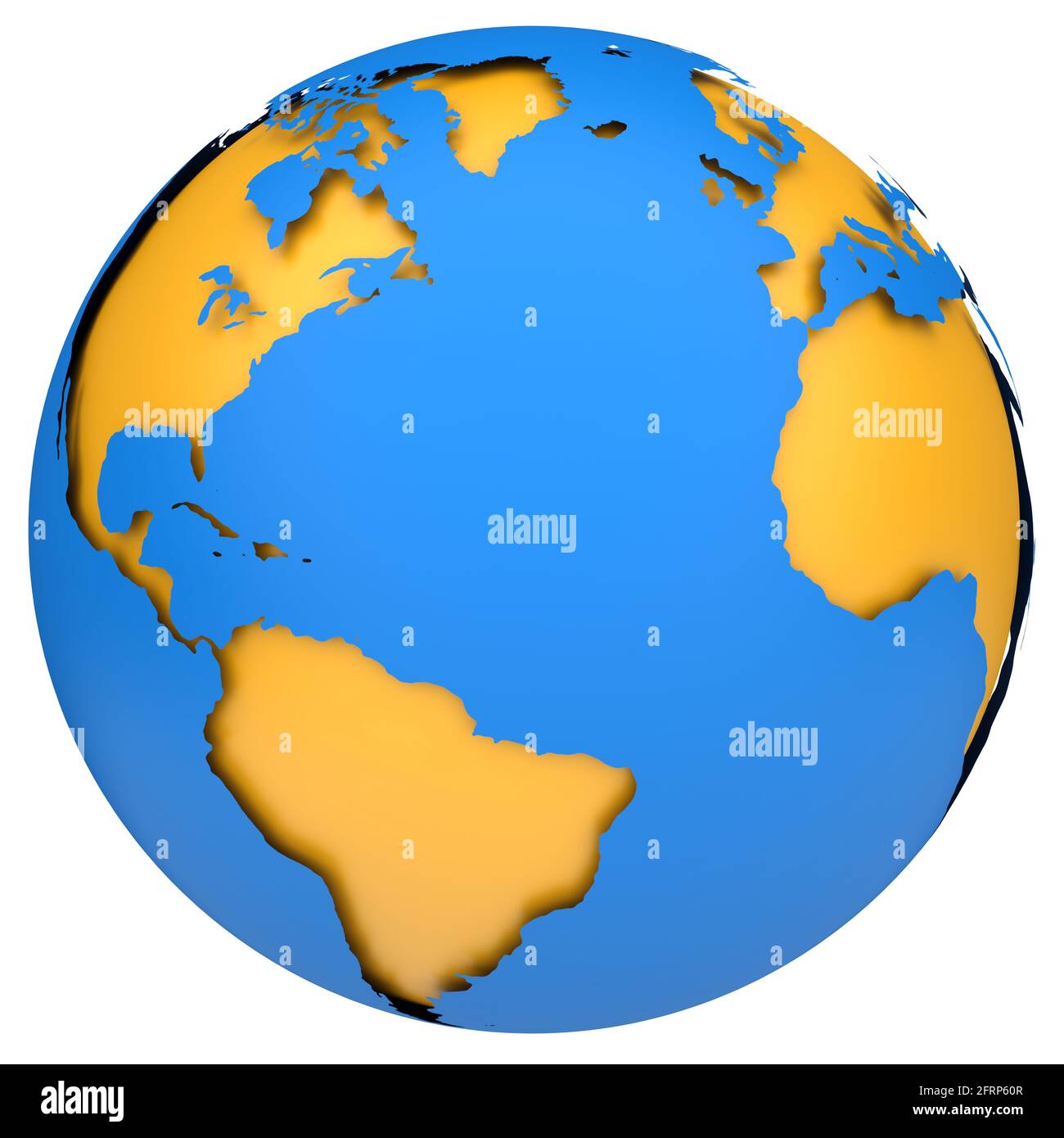 Earth planet globe. Side of the Atlantic Ocean. 3d rendered image Stock ...
