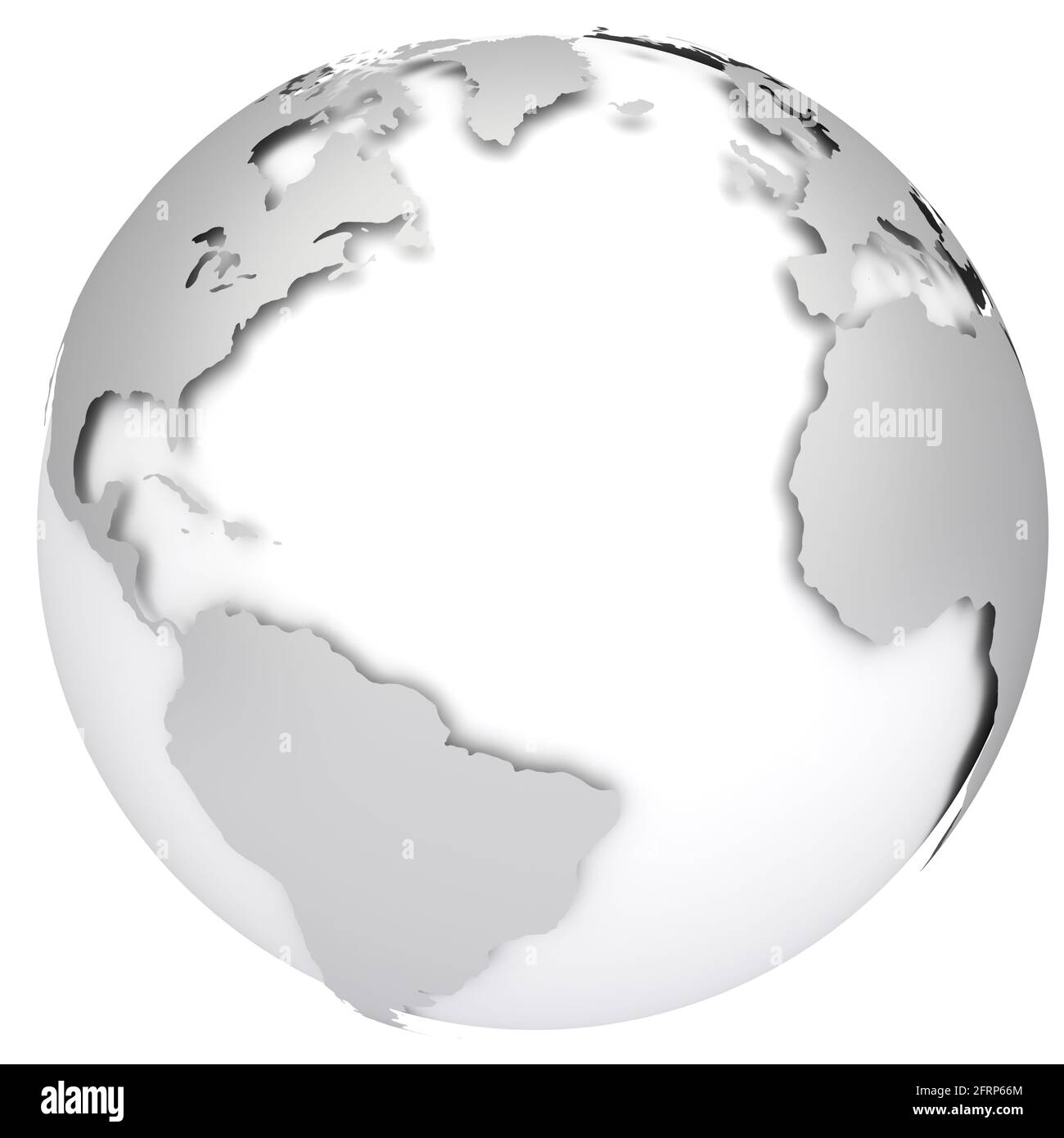 Earth planet globe. Side of the Atlantic Ocean. 3d rendered image Stock ...