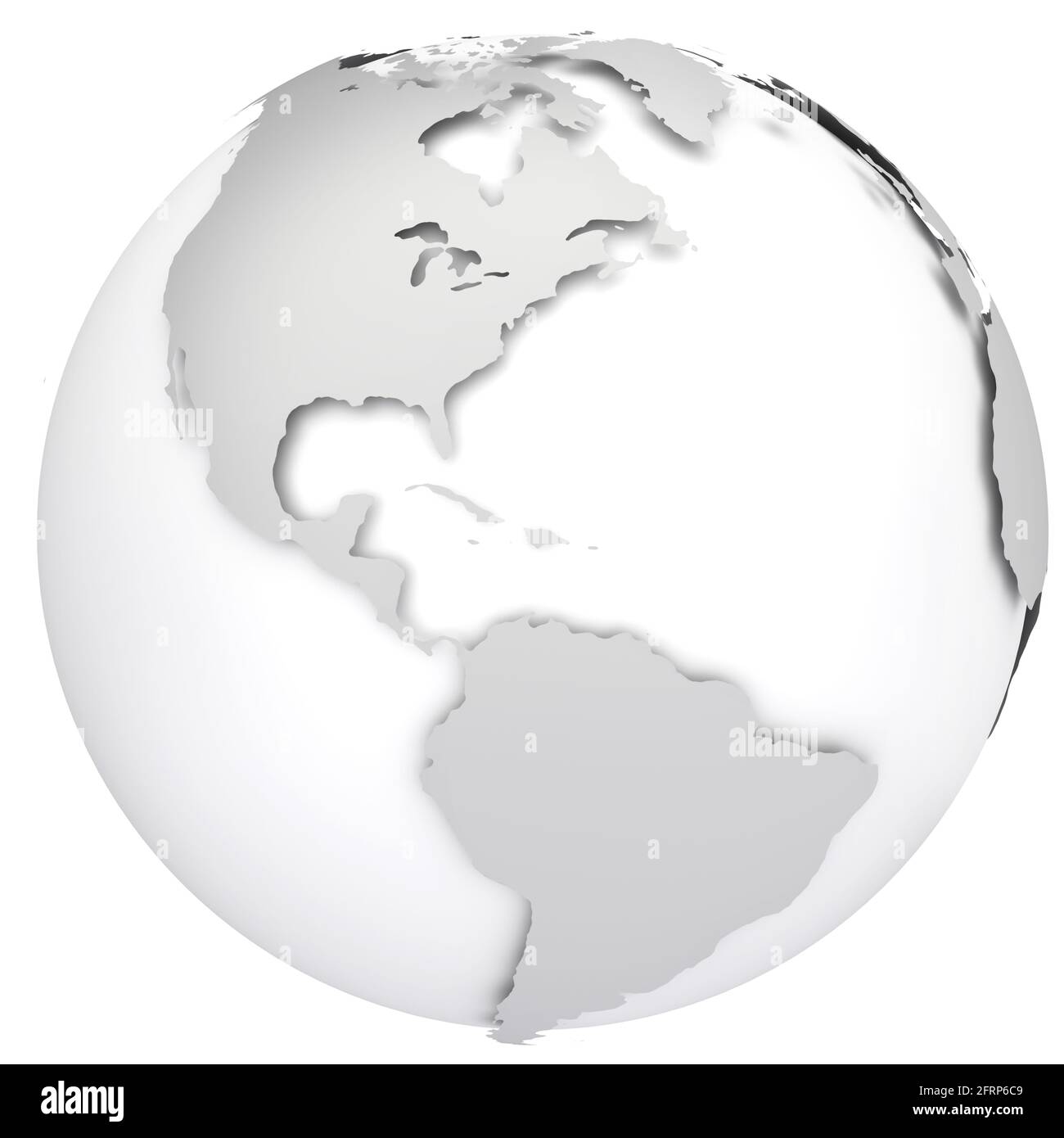 Earth globe map. Side of the North and South America. 3d image Stock ...