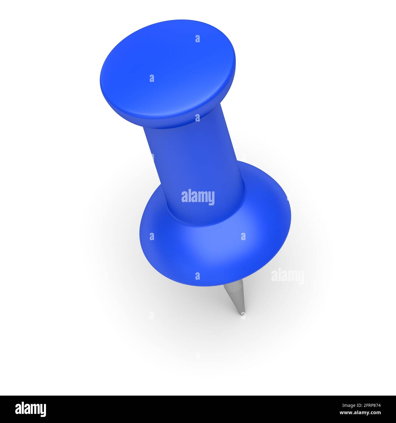 Blue thumbtack on a white background. 3d image Stock Photo - Alamy
