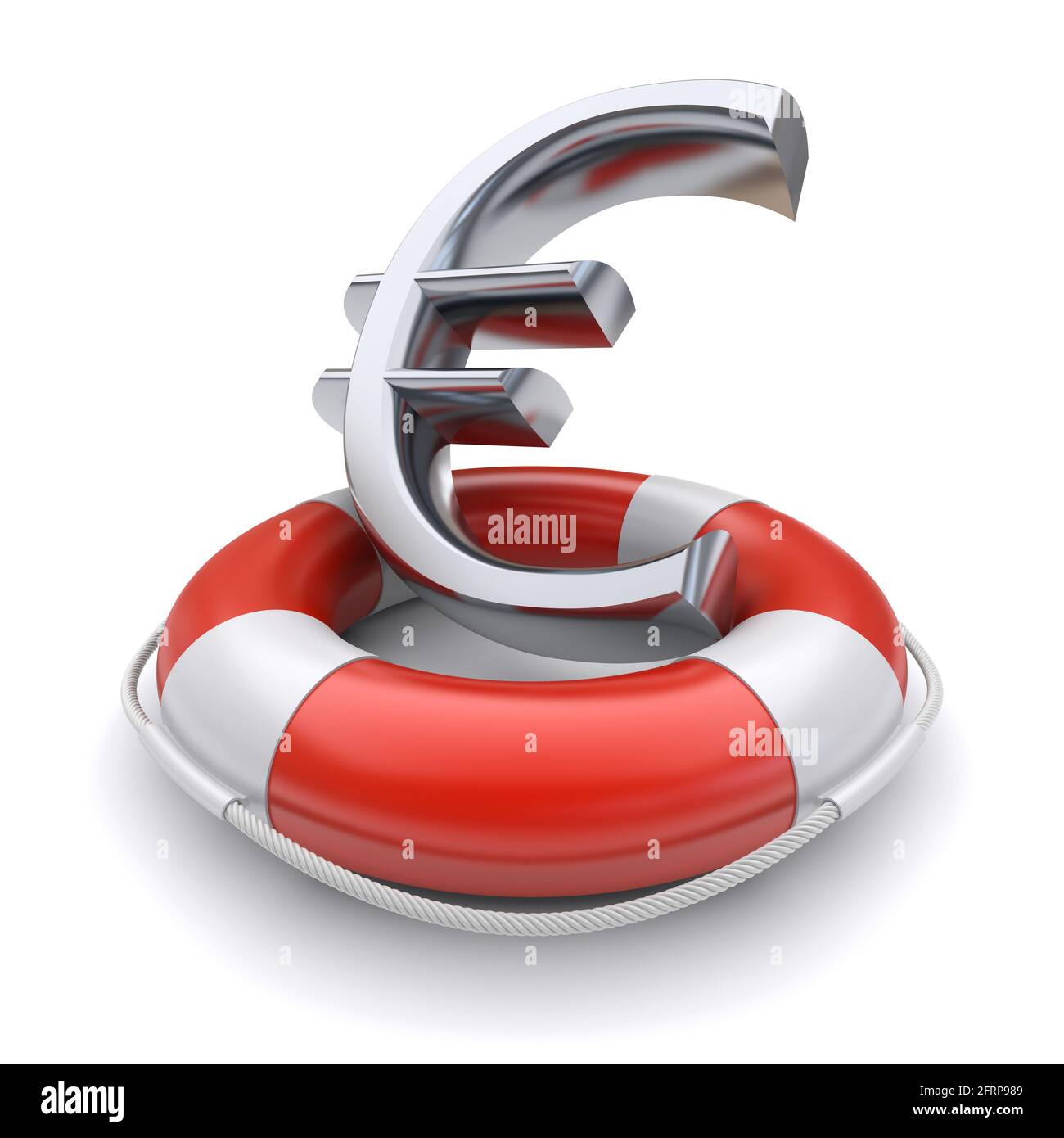 Euro symbol in lifebuoy. Business concept. 3d image Stock Photo - Alamy