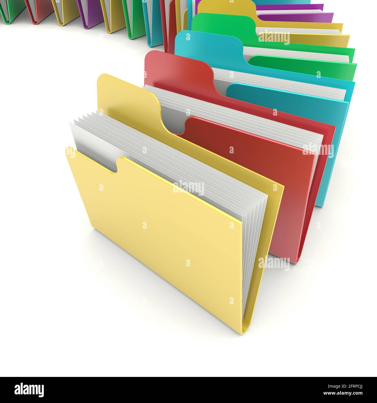 Data file folders on a white background. 3d image Stock Photo - Alamy