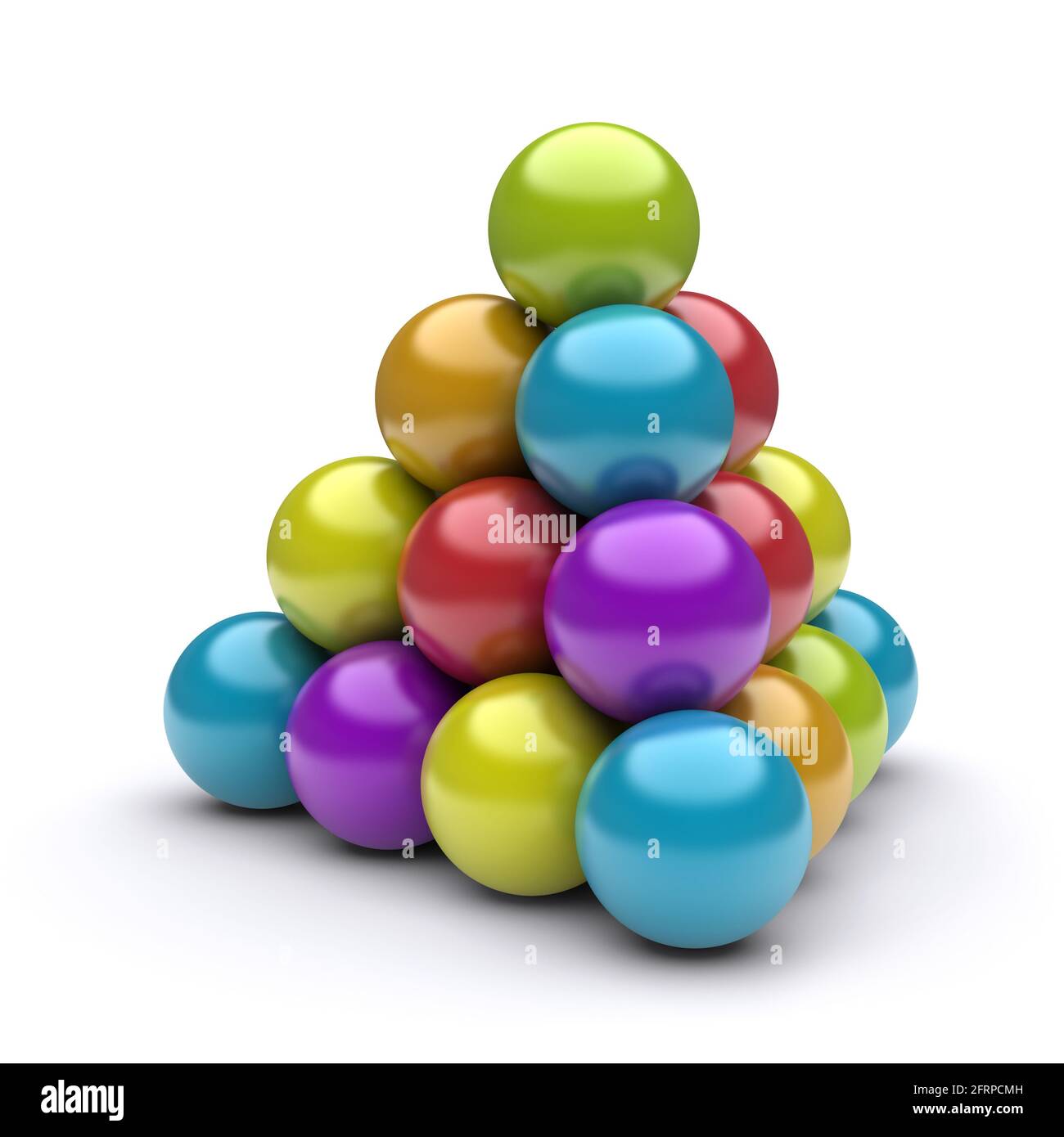 3d pyramid of colored balls Stock Photo - Alamy